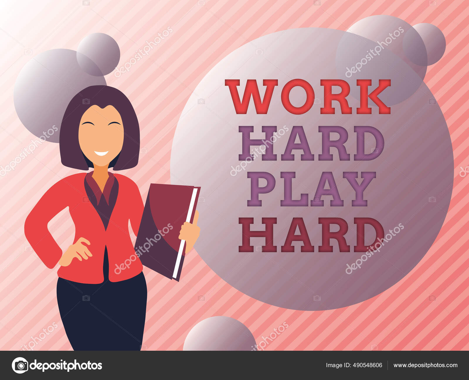 Text showing inspiration Work Hard Play Hard. Business showcase ...