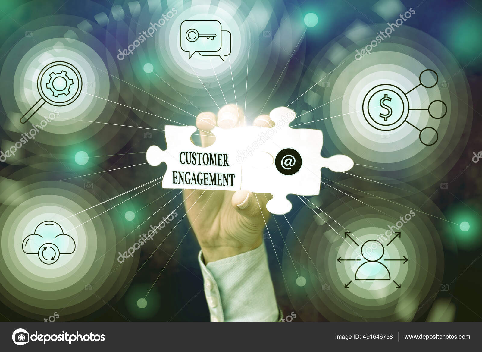 Conceptual caption Customer Engagement. Business approach the emotional ...