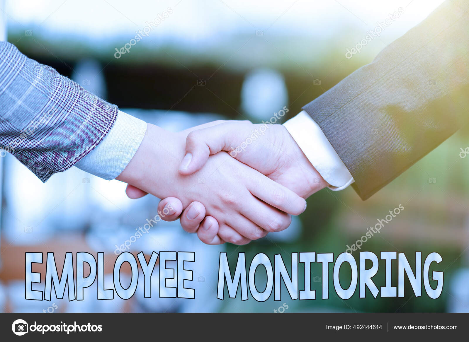 Handwriting text Employee Monitoring. Internet Concept collecting ...