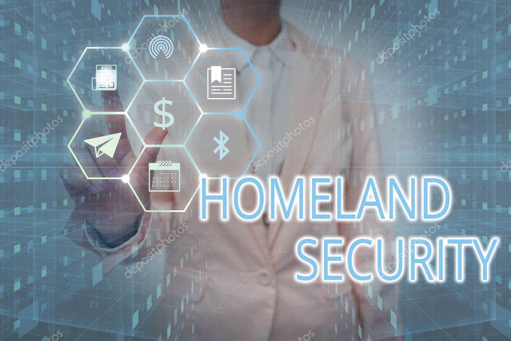 Conceptual caption Homeland Security. Business approach federal agency ...