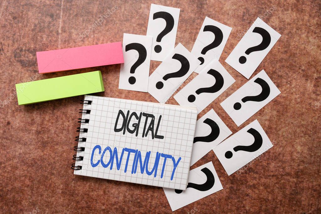 Señal mostrando Continuidad Digital. Negocios muestran la capacidad de ...