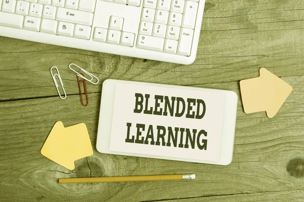 Writing displaying text Blended Learning. Word Written on combines ...