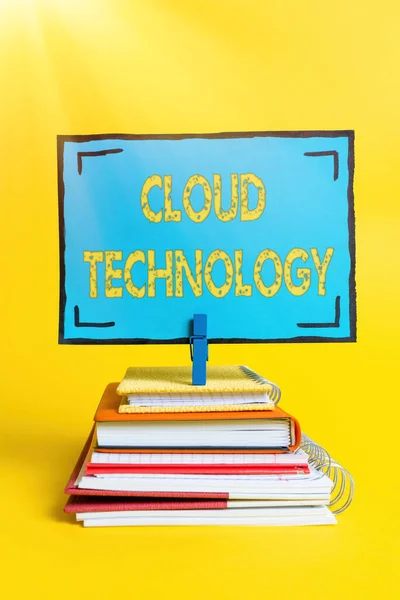 Text showing inspiration Cloud Technology. Concept meaning on demand availability of computer ...