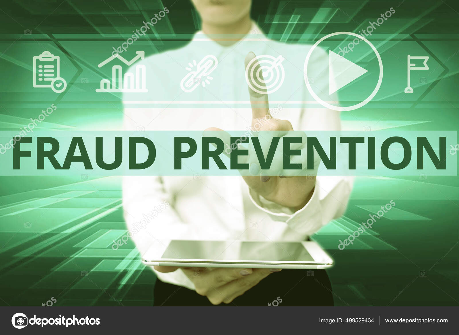 Handwriting text Fraud Prevention. Internet Concept the act of stopping ...