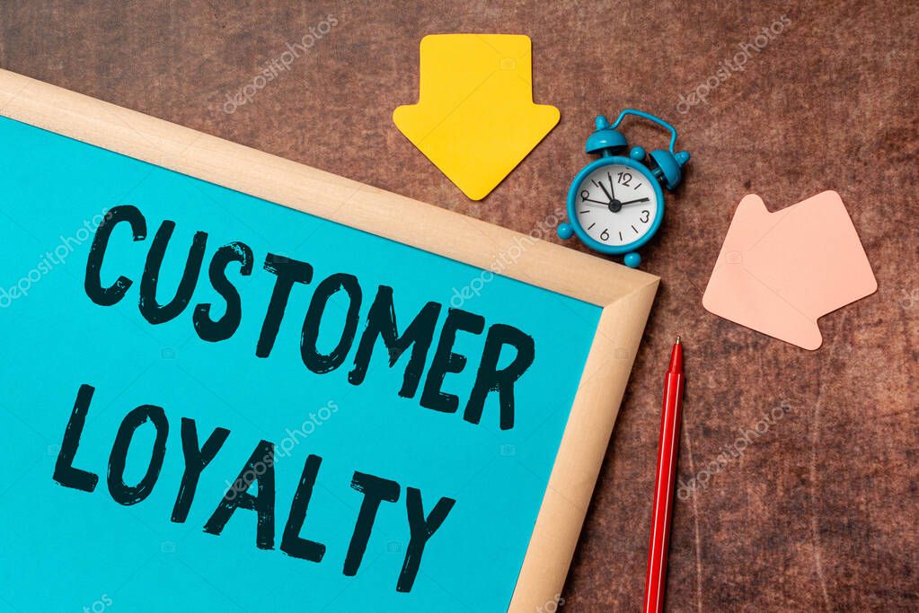 Leyenda conceptual Lealtad del cliente. Concepto que significa que los ...