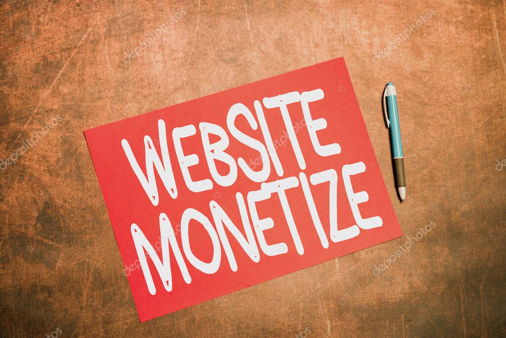 Texto que muestra inspiración Sitio web Monetize. Capacidad de foto ...