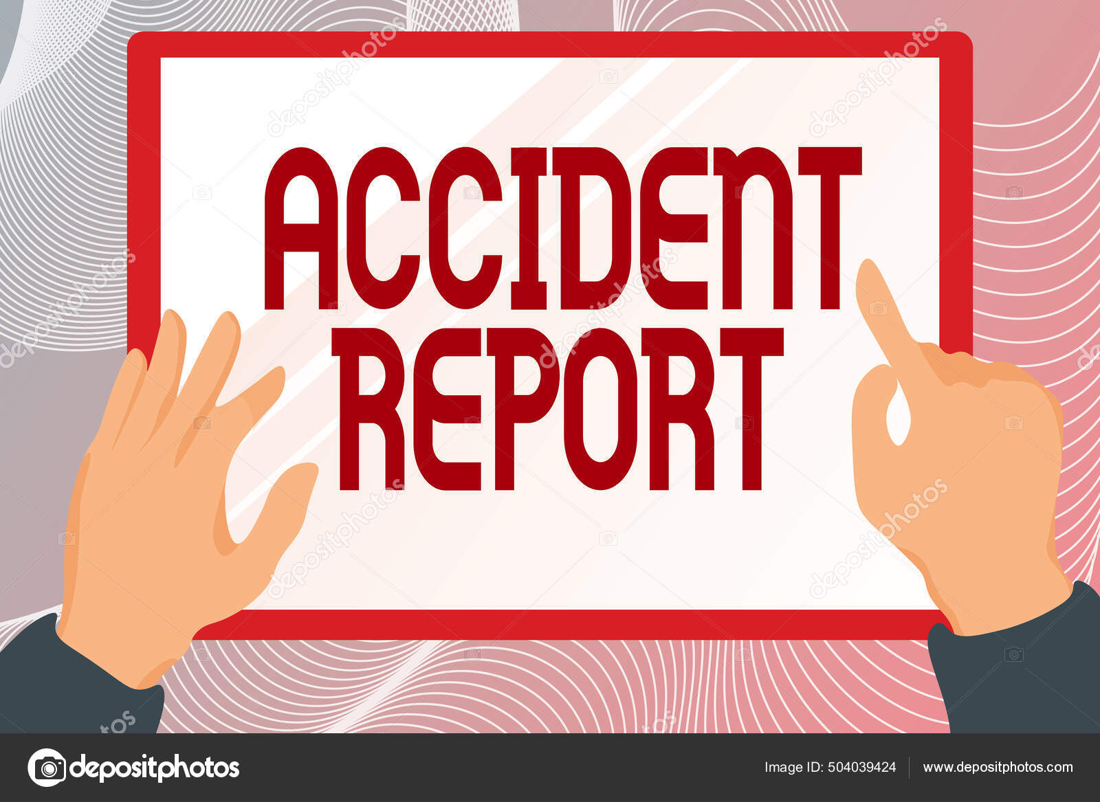 Handwriting text Accident Report. Business showcase formal recording of ...