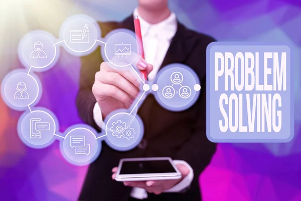 Text sign showing Problem Solving. Business concept to find an answer ...