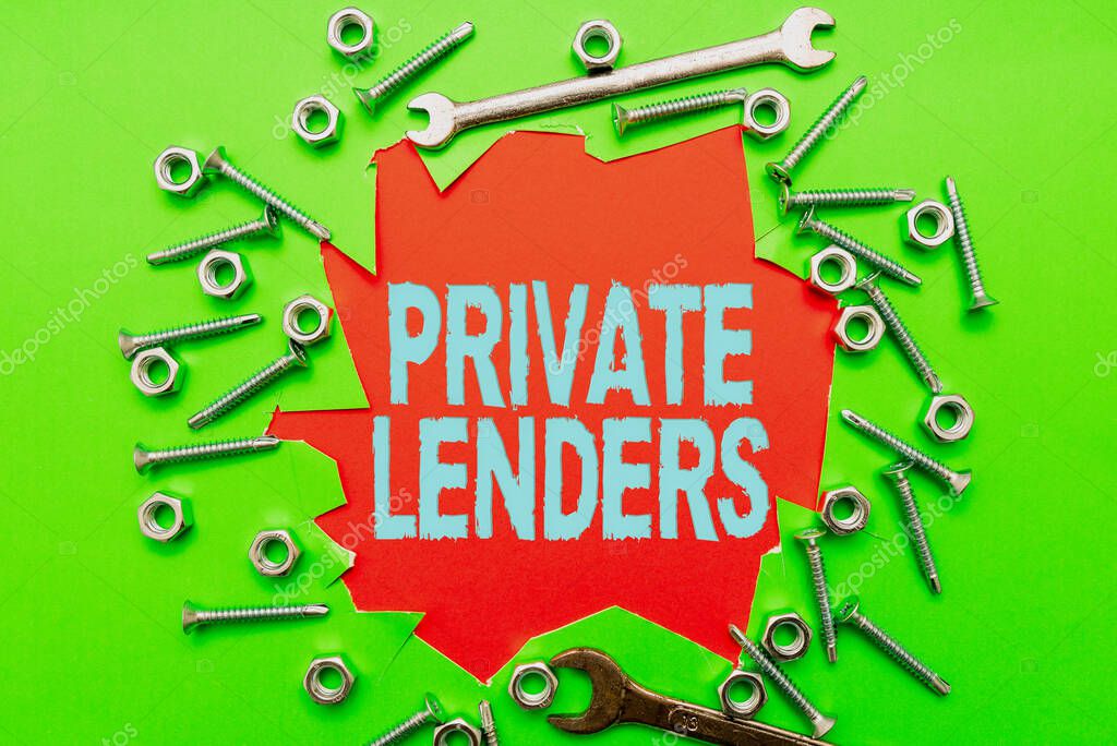 Texto que muestra inspiración prestamistas privados. Concepto que ...