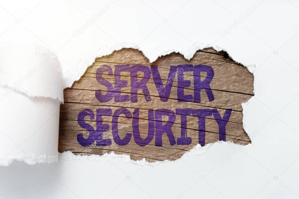 Escritura a mano de texto Seguridad del servidor. Palabra para servidor ...