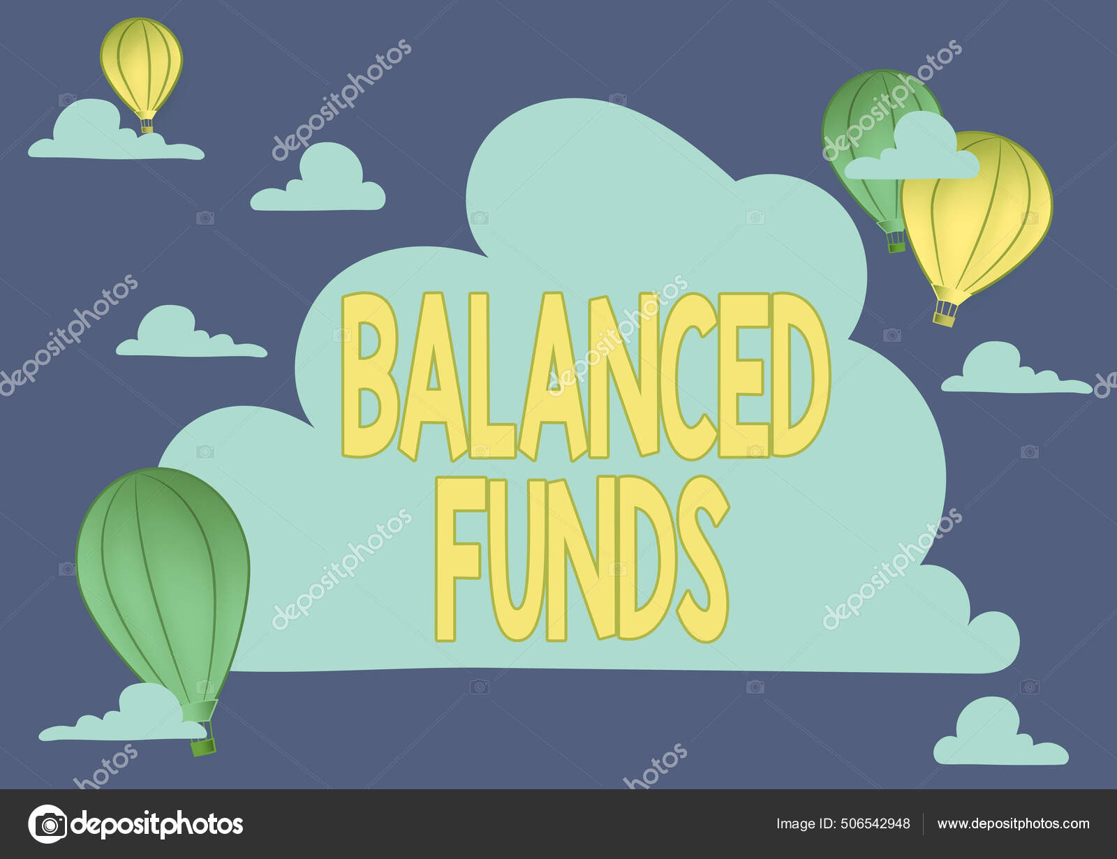 Sign displaying Balanced Funds. Conceptual photo hybrid mutual fund ...