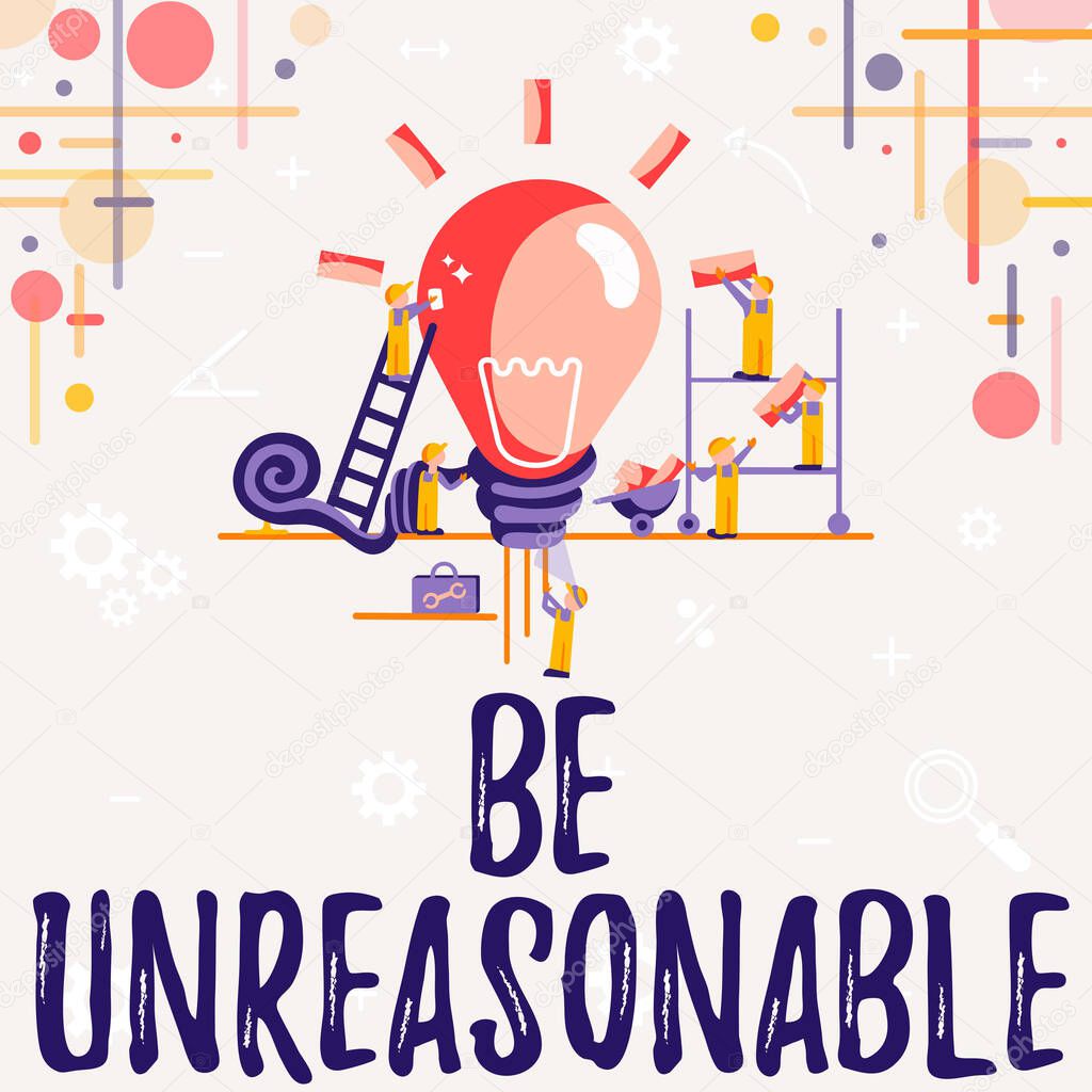 Leyenda conceptual Ser irrazonable. Escaparate empresarial ...