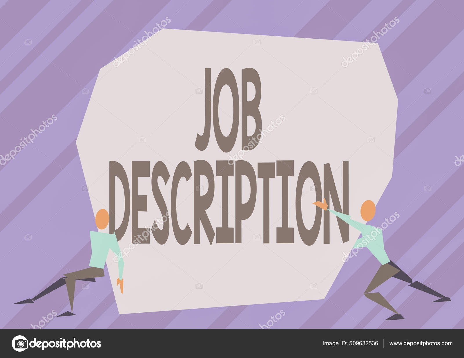 Sign displaying Job Description. Concept meaning A document that ...
