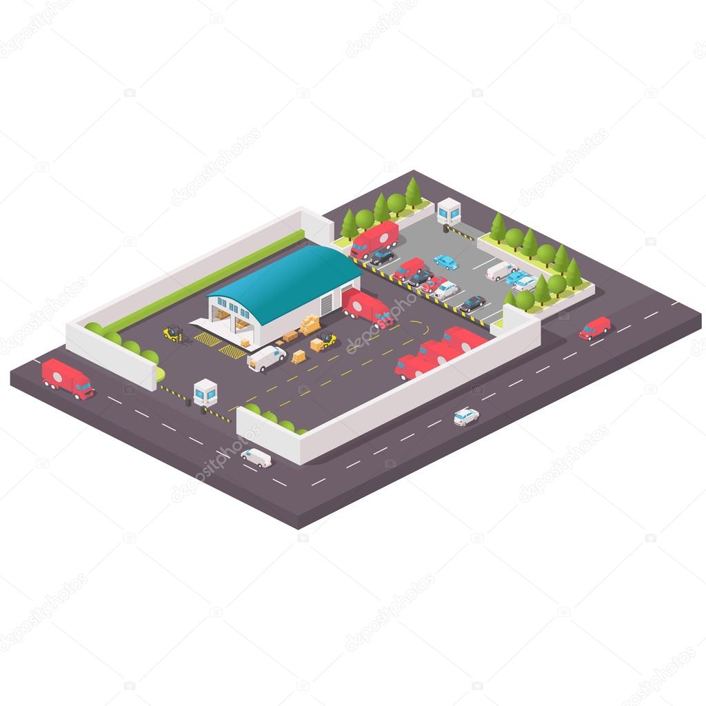 Vector isometric warehouse building icon Stock Vector Image by ©OnBlast ...