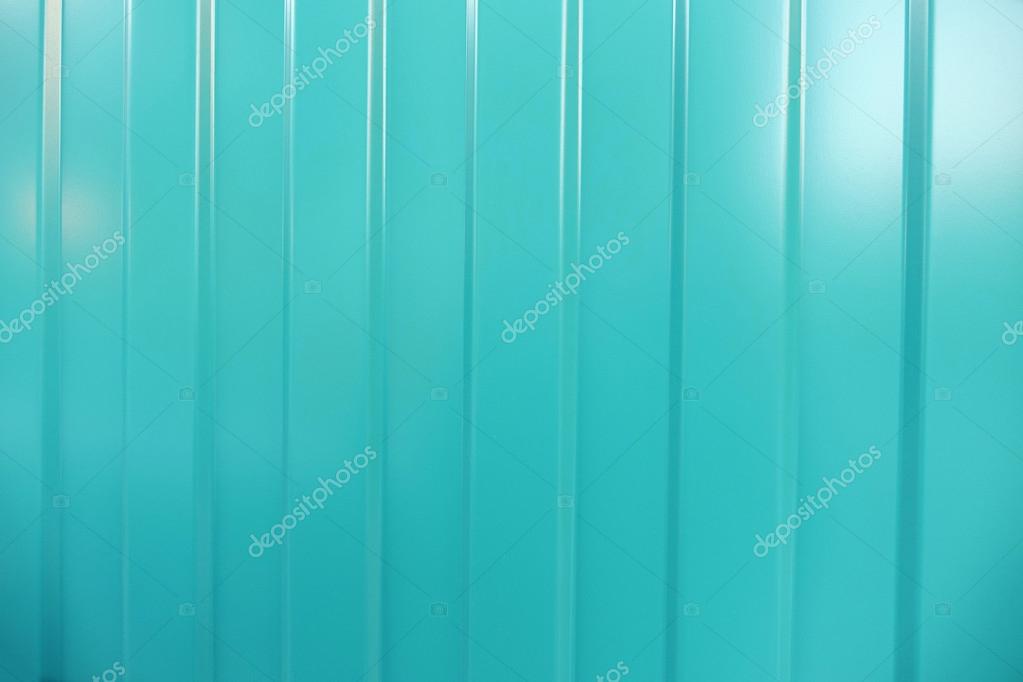Corrugated iron is new. Texture color. Background cyan, aquamarine ...
