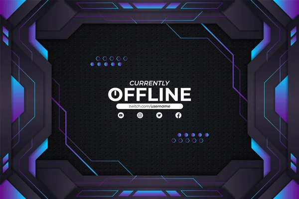 Modern Futuristic Gaming Social Media Banner Currently Offline Red Dark ...