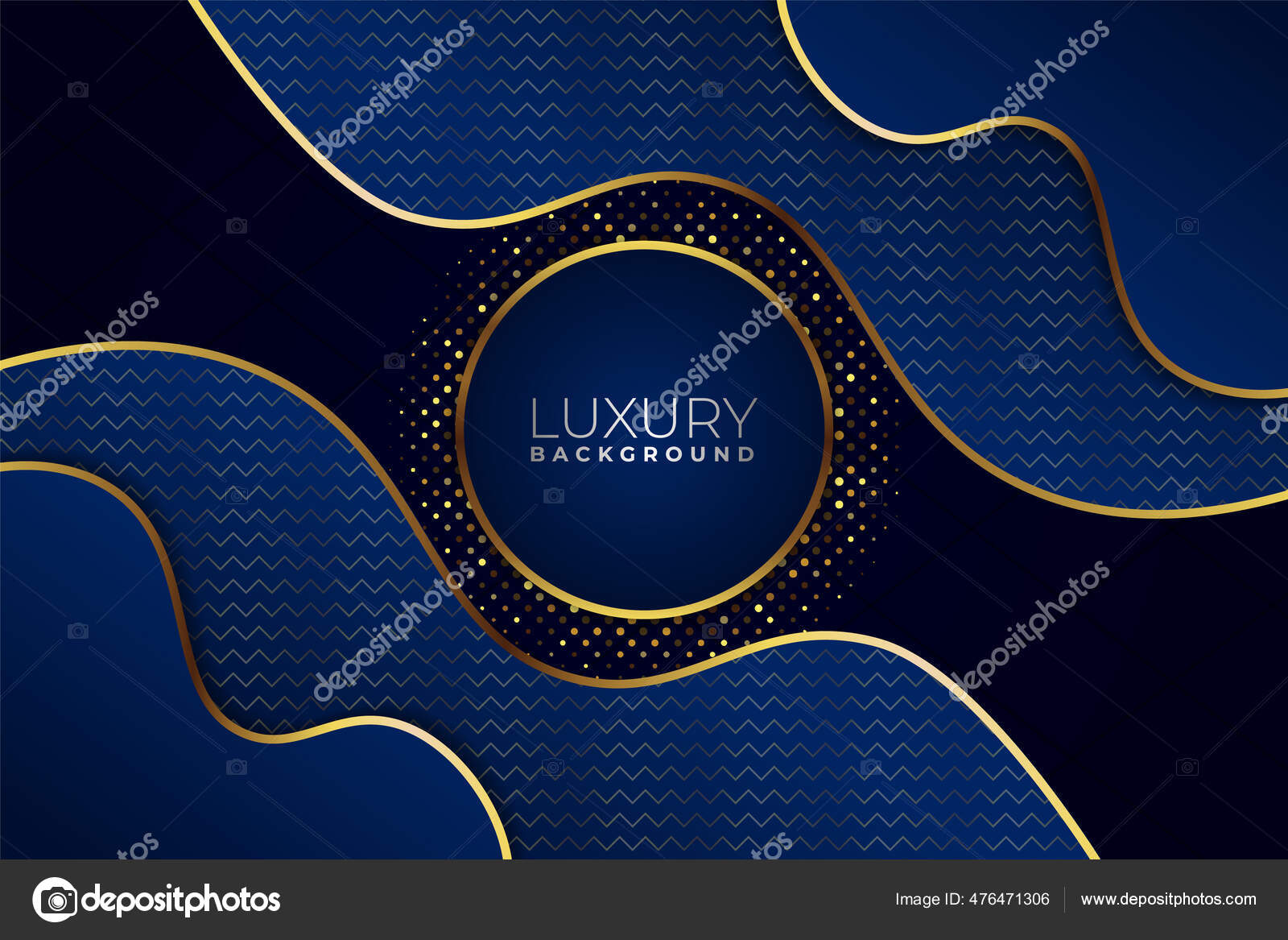 Luxury Modern Premium Dynamic Abstract Wavy Shape Navy Gold Background ...