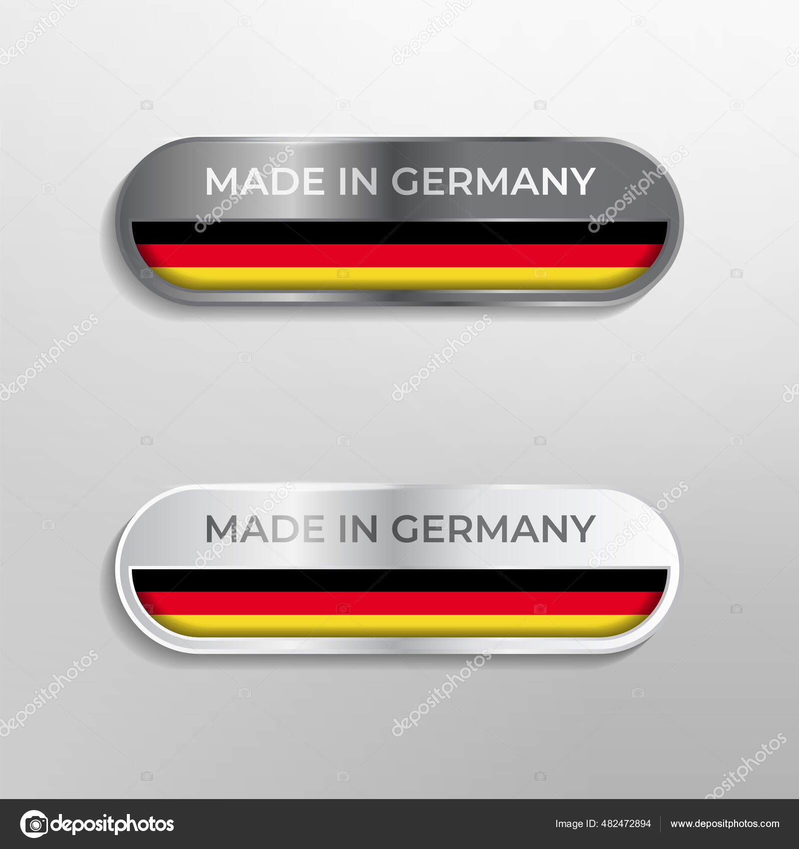 Made Germany Label Symbol Logo Luxury Glossy Grey White Illustration ...