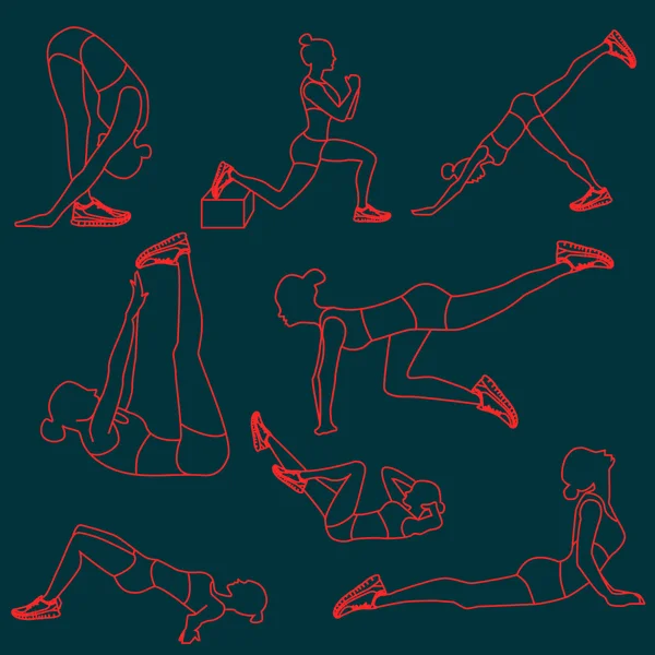 Exercise silhouettes Vector Art Stock Images | Depositphotos