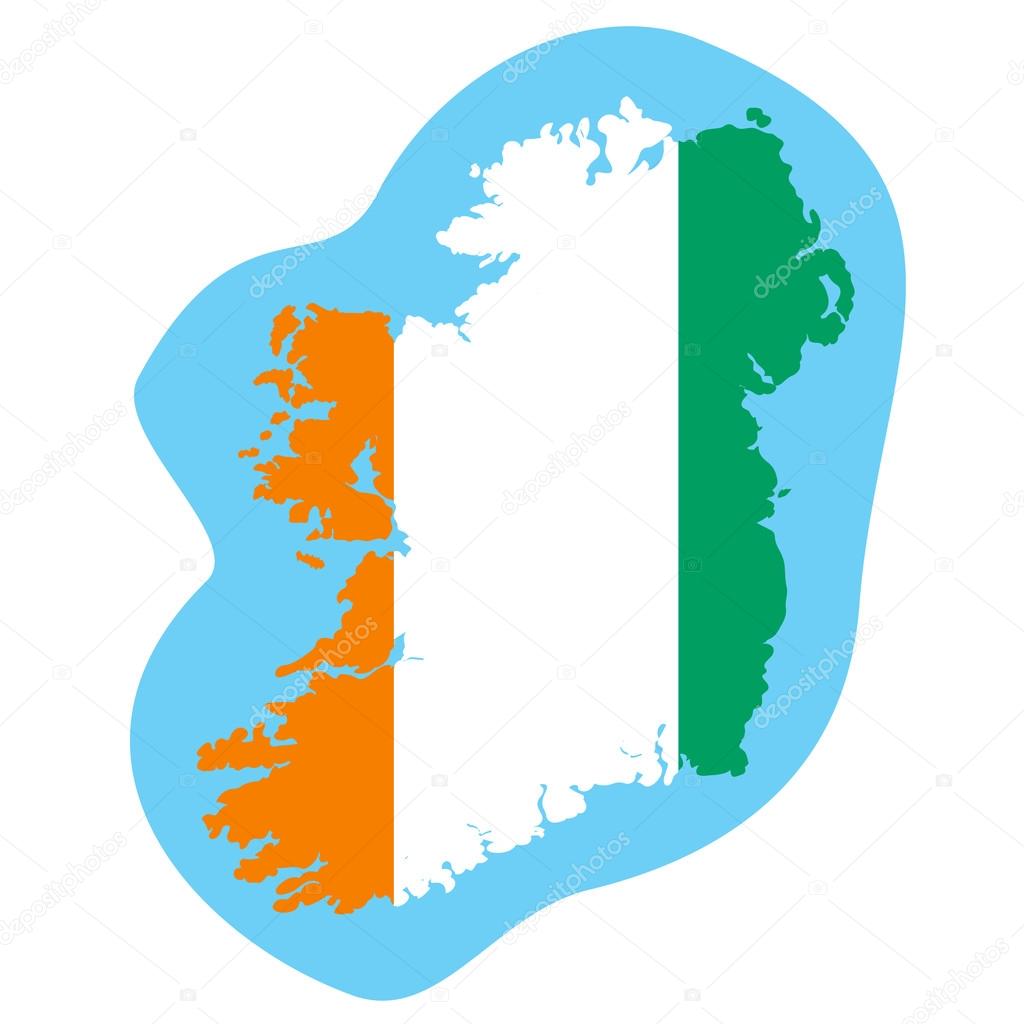 Map of Ireland painted in the colors of the flag. Stock Illustration by ...