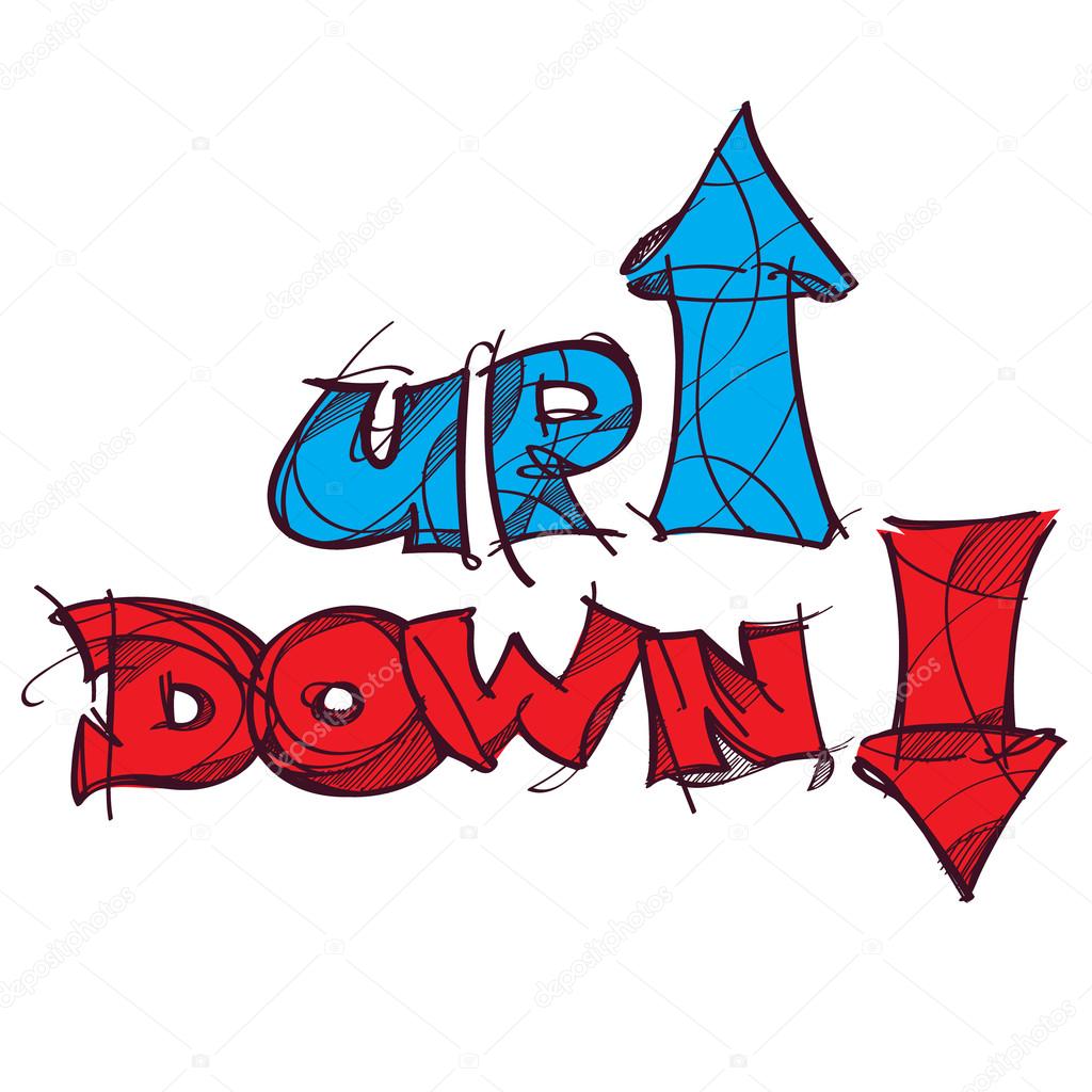 Up and down symbols lettering hand drawing. Stock Vector Image by ...