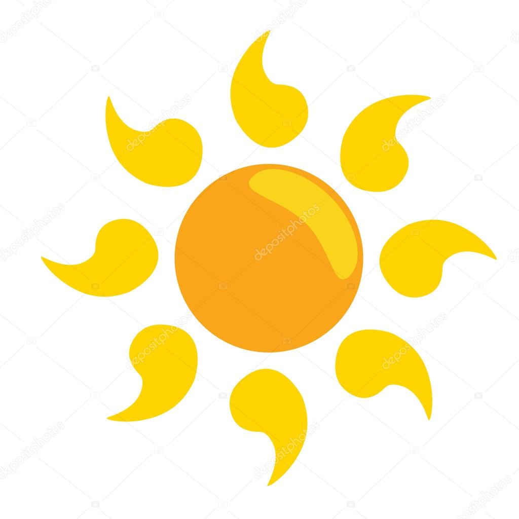 Icono del sol. Rayos de sol logo en estilo de dibujos animados. 2023