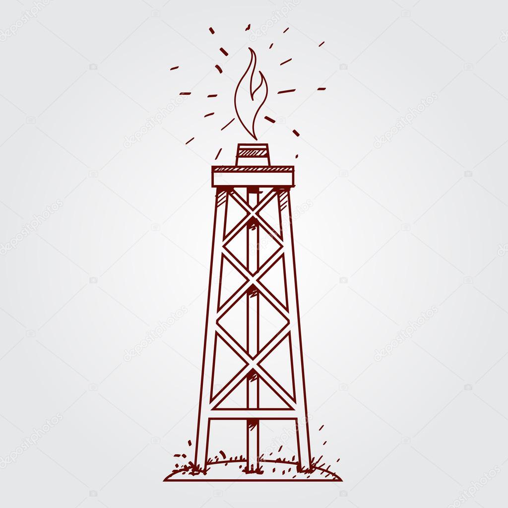 Oil Derrick Drawing