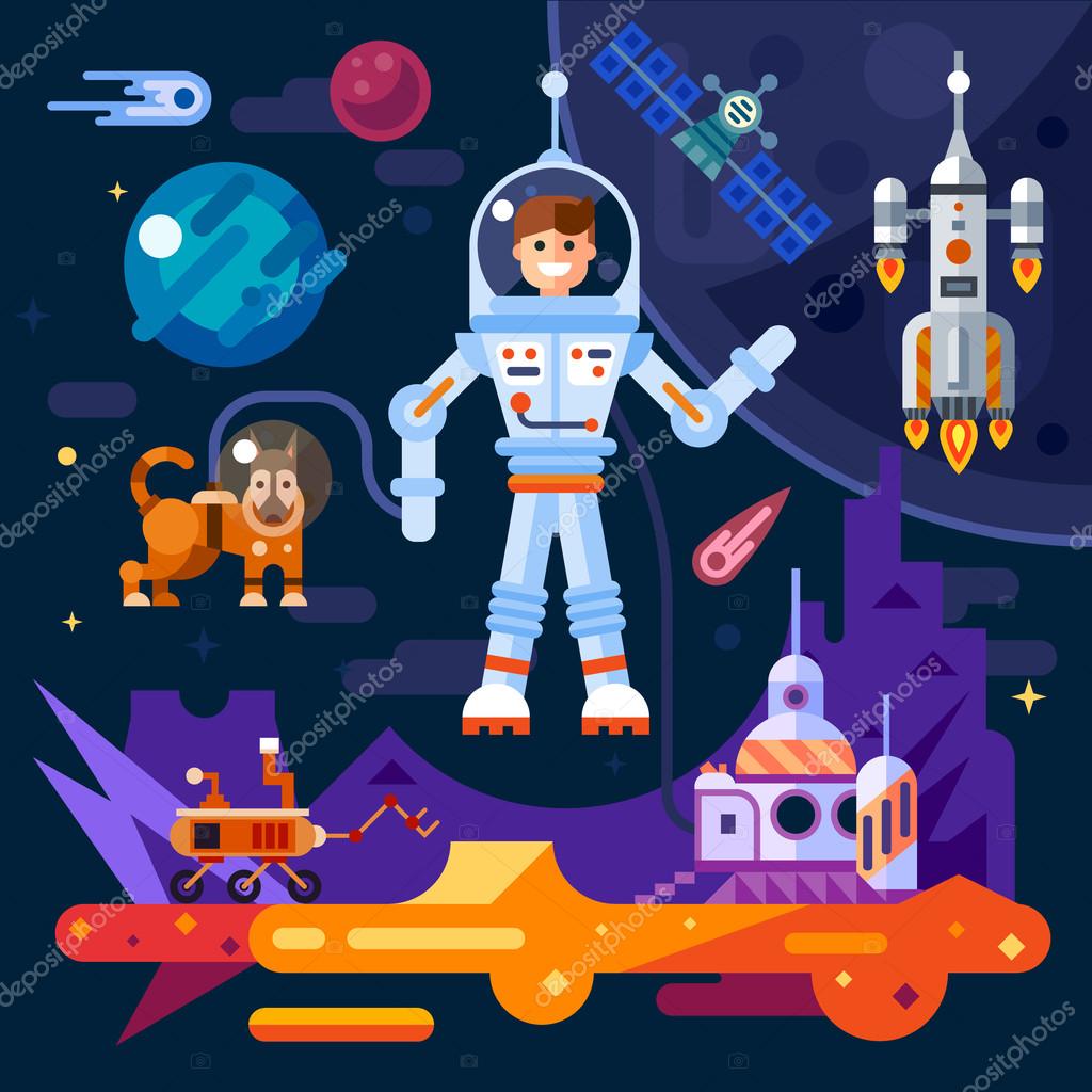 Space theme art work. — Stock Vector © tastyvector #89851756
