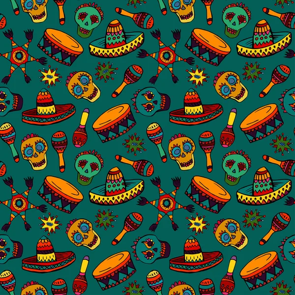 Seamless pattern with mexican symbols Stock Vector Image by ©Naniti ...