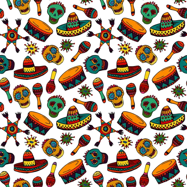 Seamless pattern with mexican symbols Stock Vector Image by ©Naniti ...
