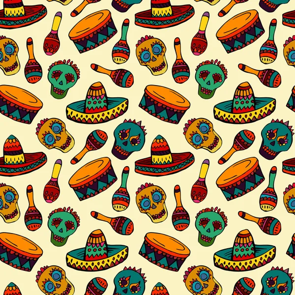 Seamless pattern with mexican symbols Stock Vector Image by ©Naniti ...