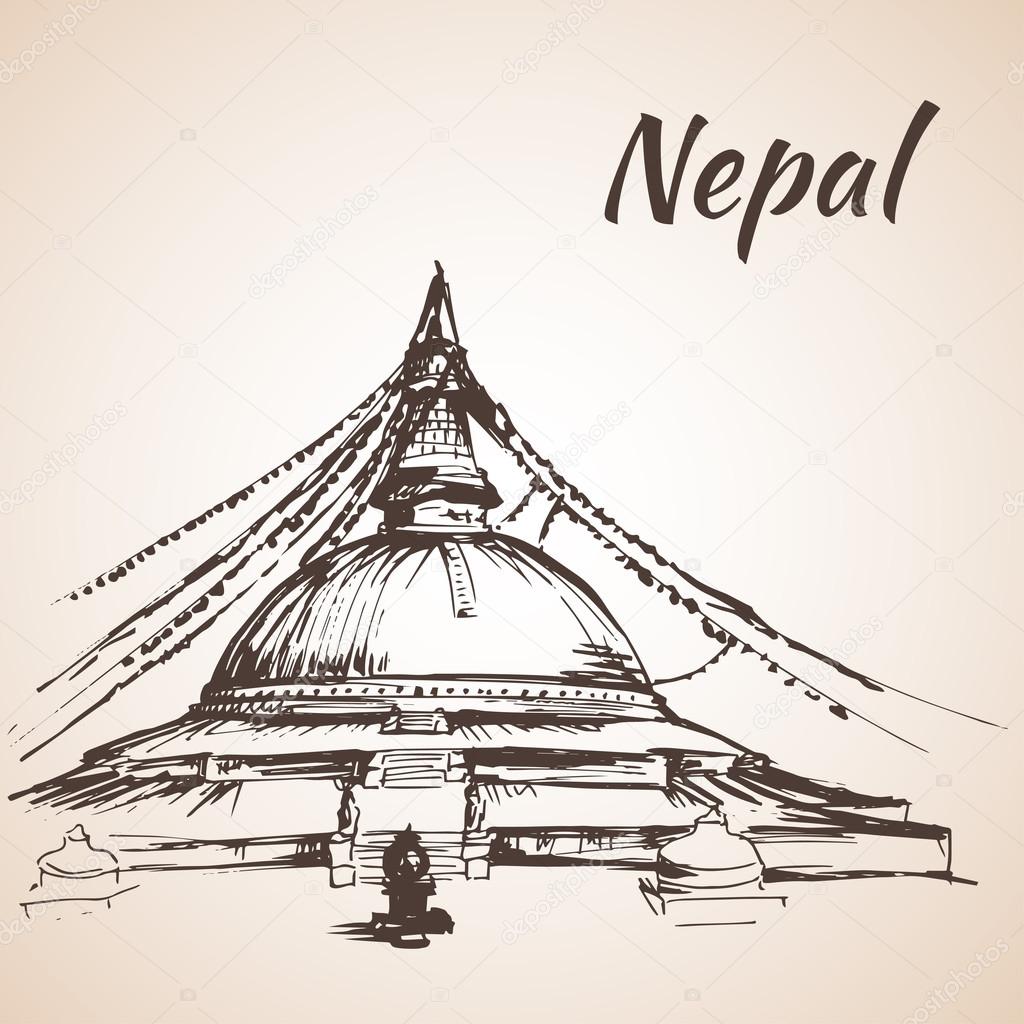Boudhanath Stupa - Kathmandu, Nepal Stock Vector Image by ©Naniti ...