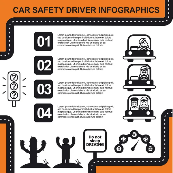 Car safety driver infographic Vector Art Stock Images | Depositphotos