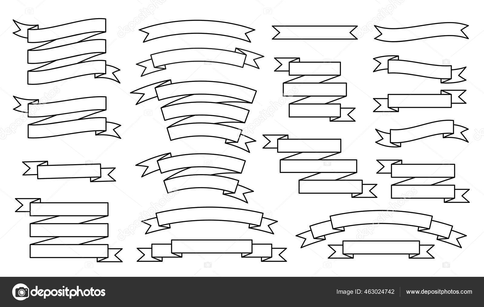 Retro vector black line ribbons set isolated Stock Vector by ©Currant ...