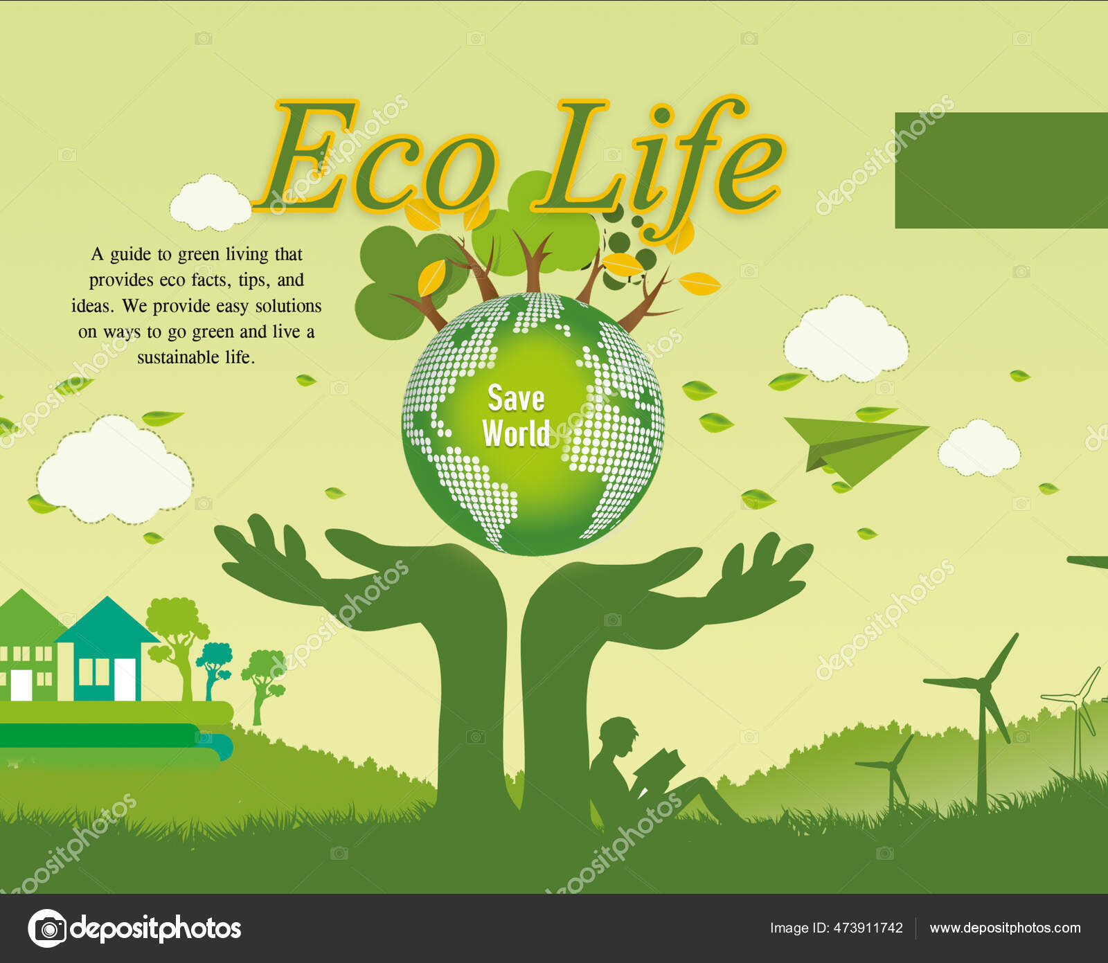 Earth Concept Green Earth Layout Stock Illustration by ©ninassarts ...