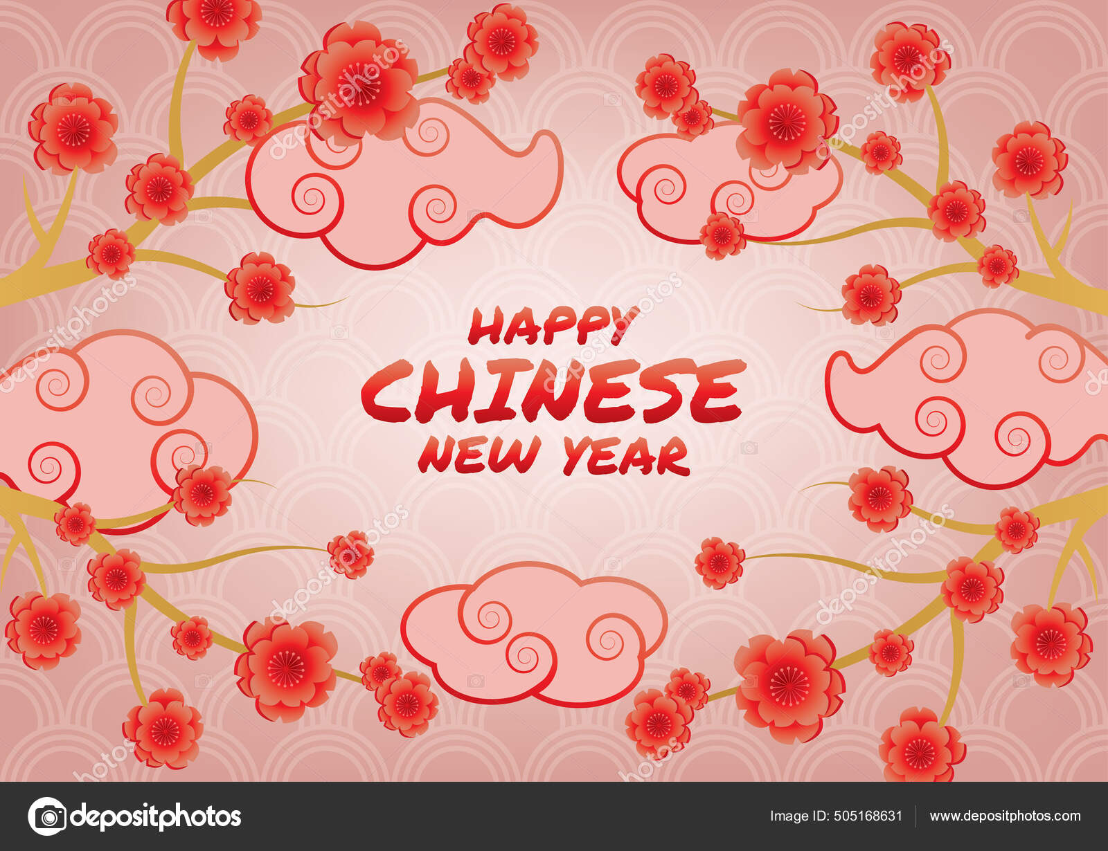 Chinese New Year Art Vector Background Stock Vector Image By ©koontmwc 505168631