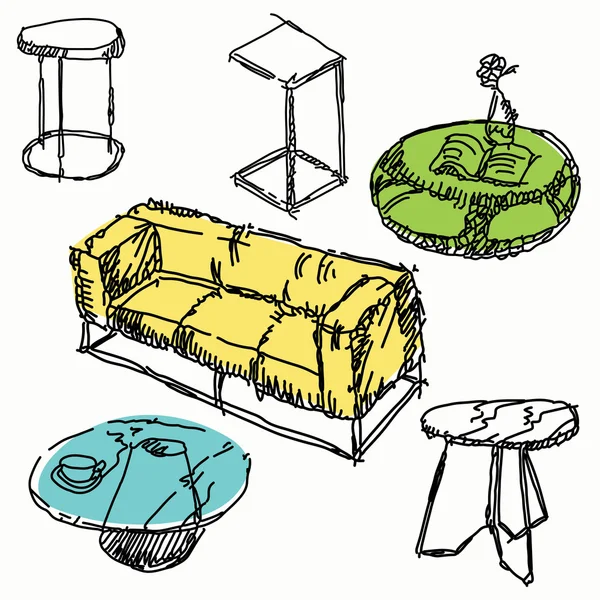 Contemporary furniture doodles. Stock Vector Image by ©YAZZIK #75768033