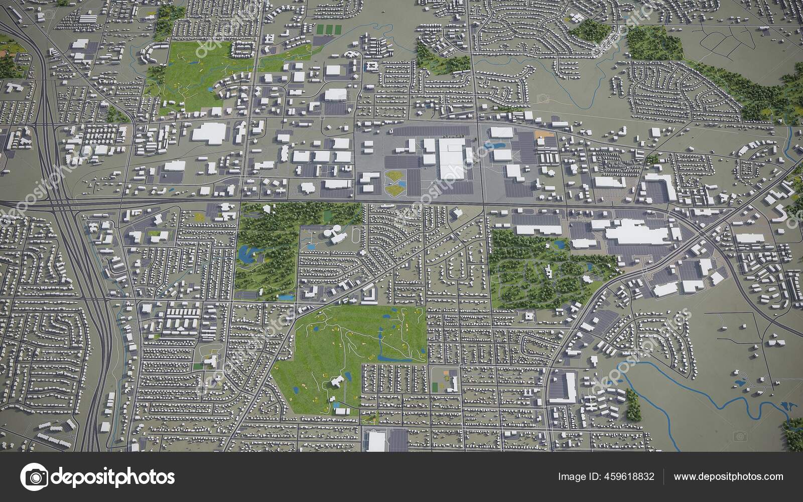 Cedar Rapids City Model Aerial Rendering Stock Photo by ©3d_city_models ...
