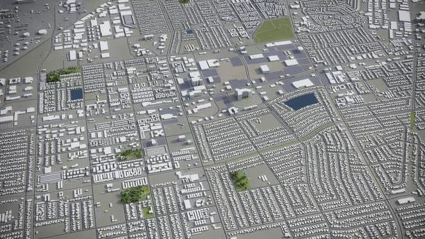 Torrance - 3D city model aerial rendering - Stock Image - Everypixel