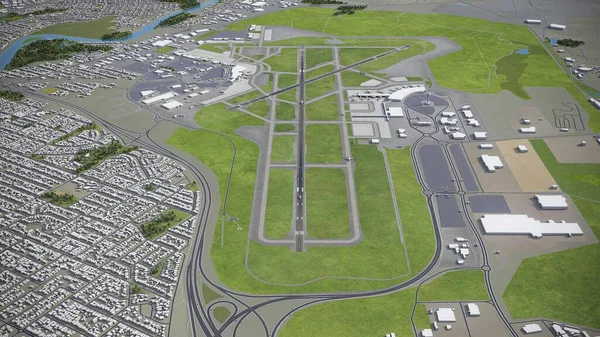 Istanbul Ataturk Airport Model Aerial Rendering Stock Photo by ©3d_city ...
