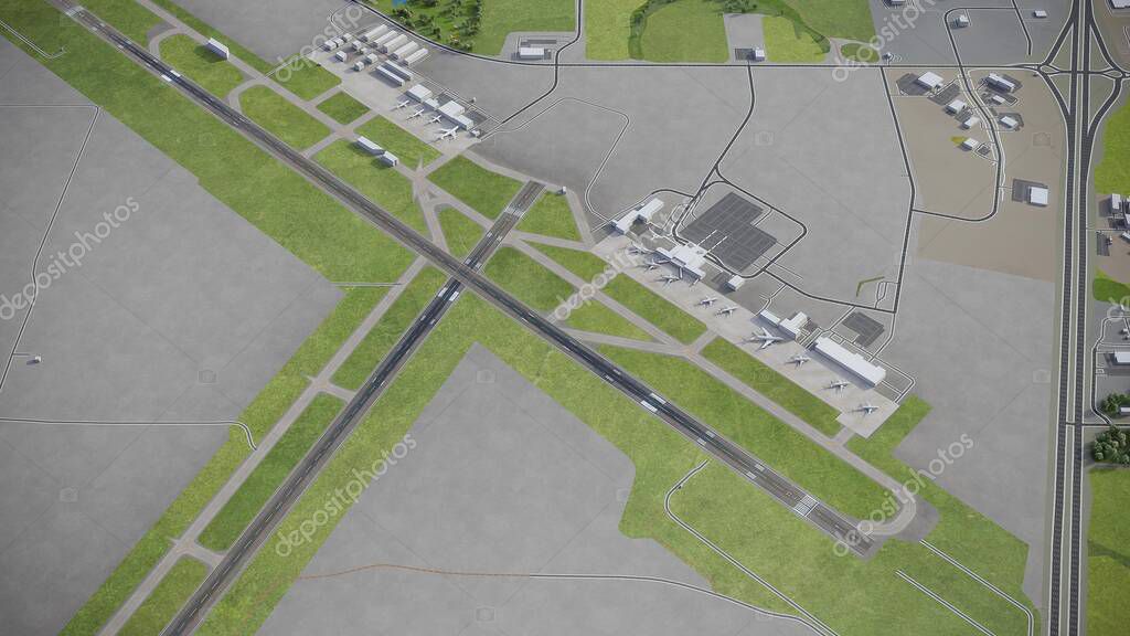 Aeropuerto de Rochester - RST - Modelo 3D de representación aérea 2024