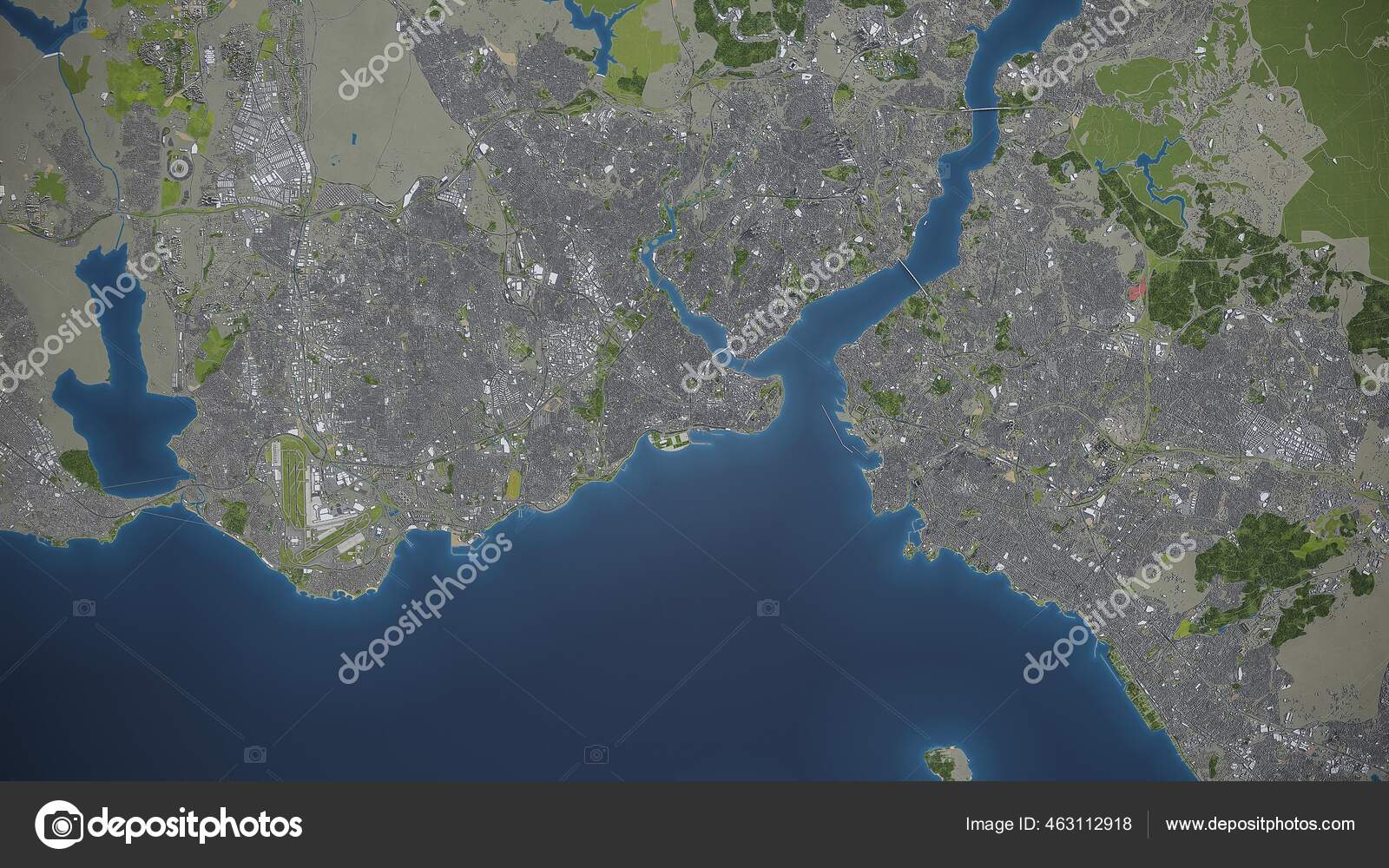 Istanbul Model Aerial Rendering — Stock Photo © 3d_city_models #463112918