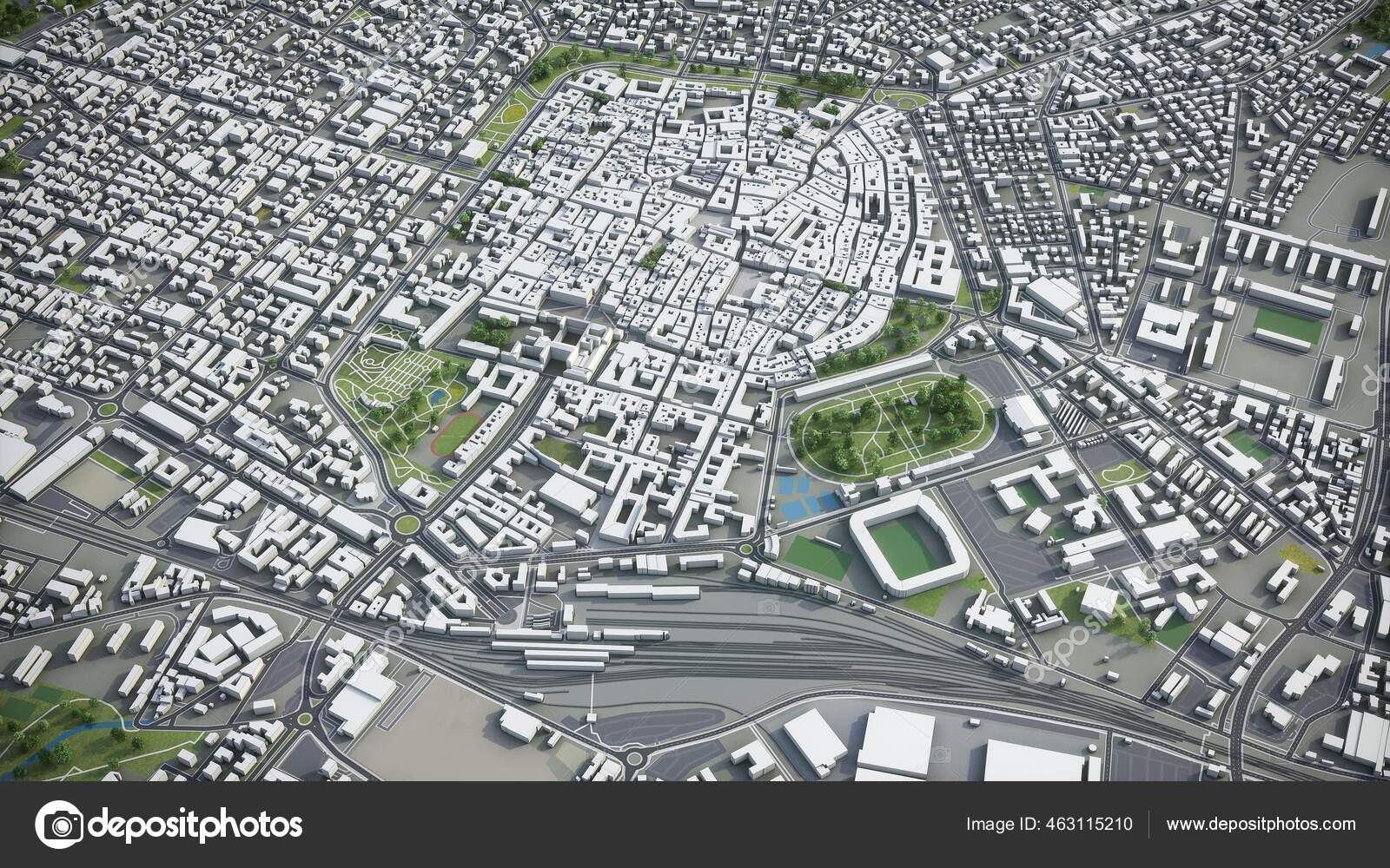 Modena Model Aerial Rendering — Stock Photo © 3d_city_models #463115210