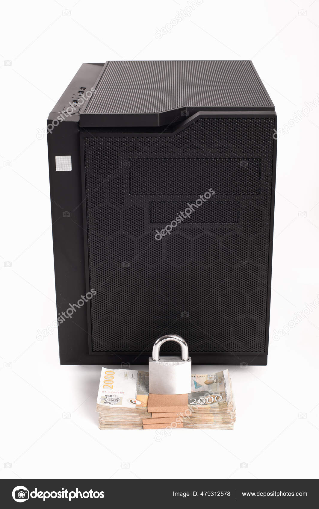 Cyber Crime Internet Cyber Security Concept Padlock Computer Server ...