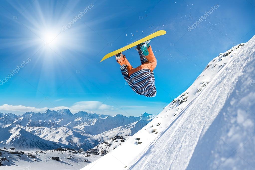 Extreme snowboarding man Stock Photo by ©guruxox 86155590