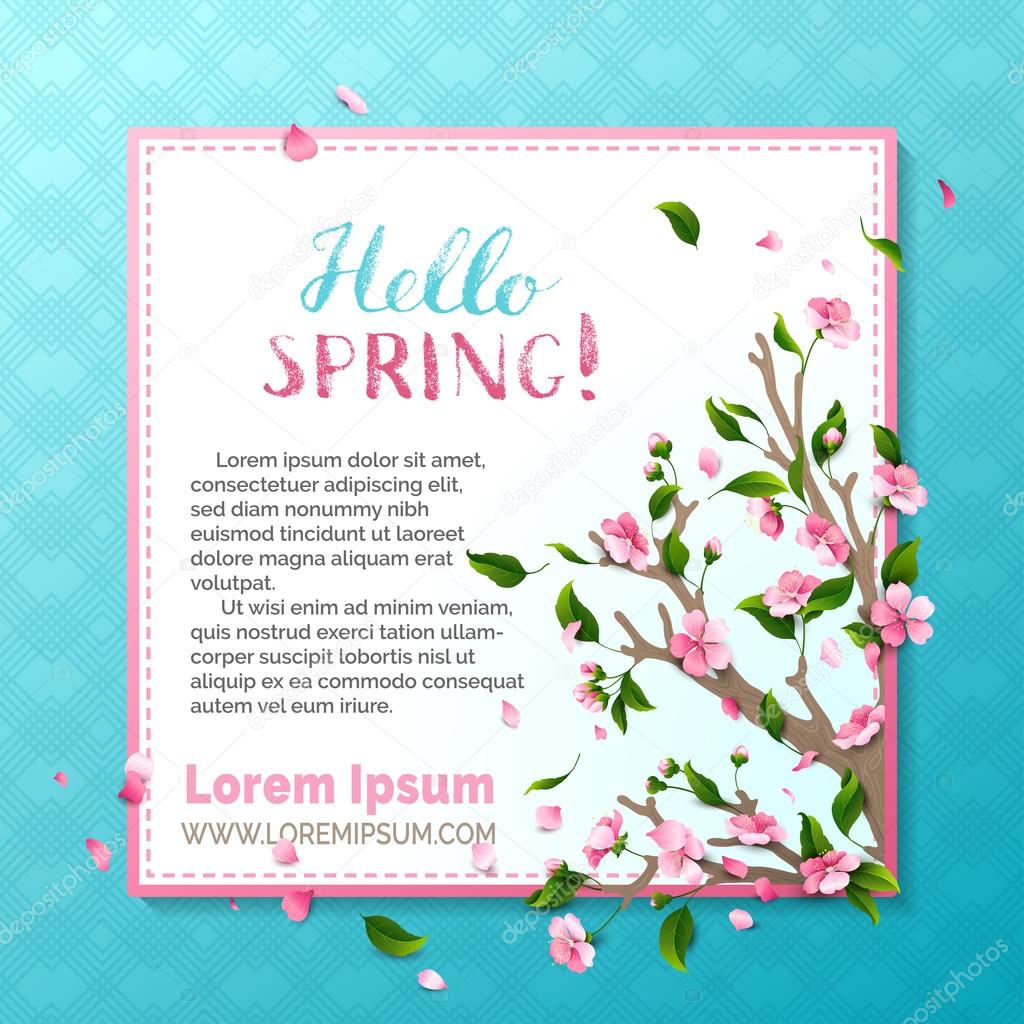 Hello spring card. Stock Vector Image by ©Maljuk #100322488