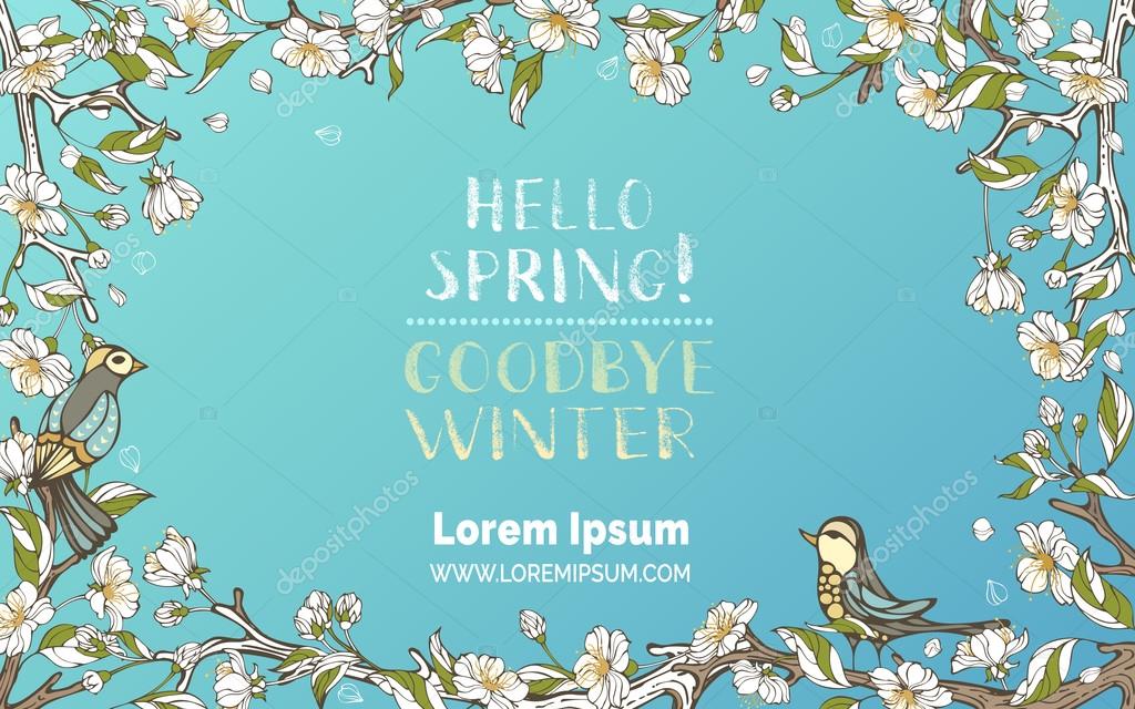 Hello Spring! Goodbye Winter! Stock Vector Image by ©Maljuk #103558294