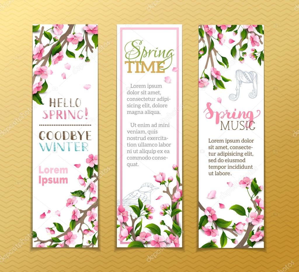 Vector set of vertical spring banners. Stock Vector Image by ©Maljuk ...
