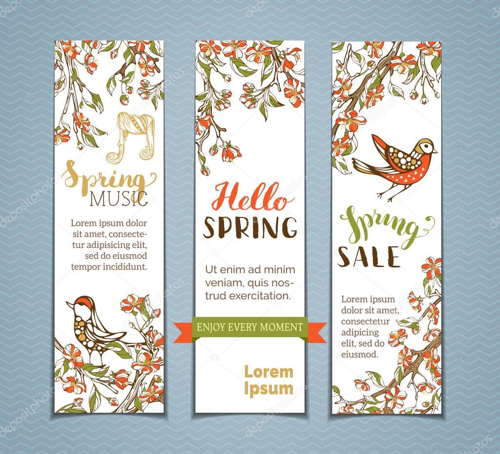 Vector set of vertical spring banners. Stock Vector Image by ©Maljuk ...