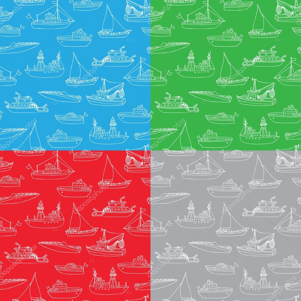 Vector set of seamless nautical patterns. Stock Vector by ©Maljuk 111736372